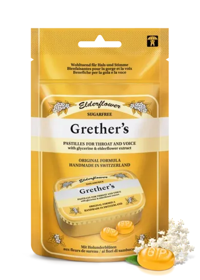 Grethers Elderflower Pastillen - Beutel à 110 Gramm