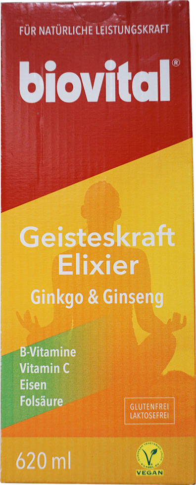 Biovital Geisteskraft Elixier Ginkgo & Ginseng - Flasche à 620 ml