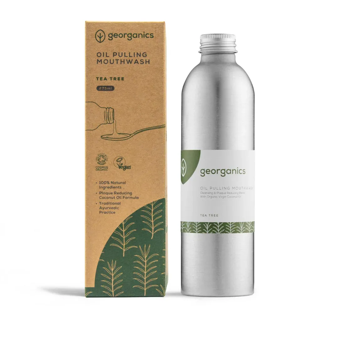 Georganics Oil Pulling Mouthwash Tea Tree - Flasche à 275 ml