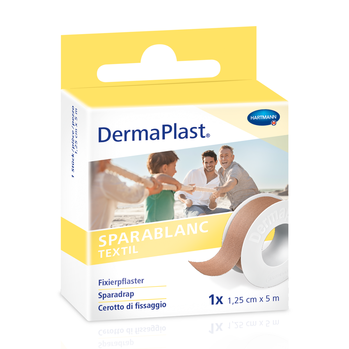 Dermaplast Sparablanc Textil hautfarbig - Rolle à 1.25 cm x 5 m