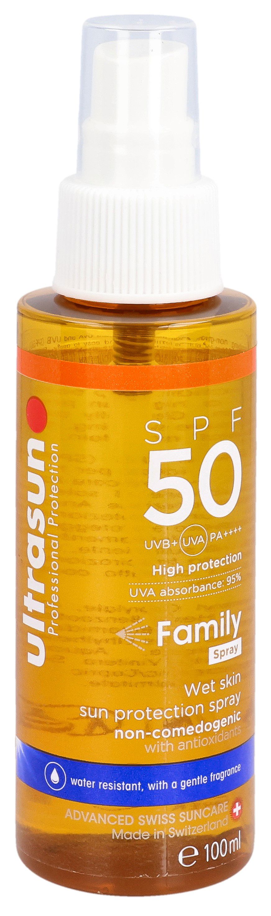 Ultrasun Family Wet Skin Spray SPF50 - Spray à 100 ml